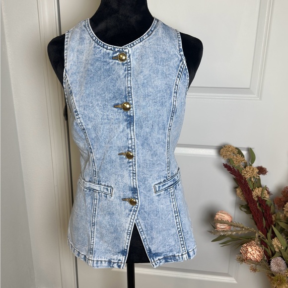 Sincerly Jules | Tops | Light Blue Denim Vest Bnwt Medium | Poshmark